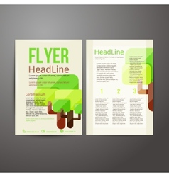 Planting tree corporate brochure flyer Royalty Free Vector