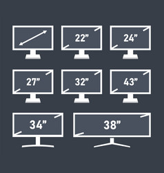 Diagonal screen monitor Royalty Free Vector Image