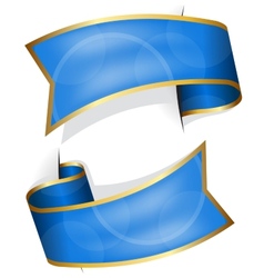 Blue round frame with ribbon Royalty Free Vector Image