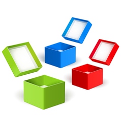 Color open box green Royalty Free Vector Image