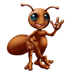 Cute ant cartoon waving Royalty Free Vector Image
