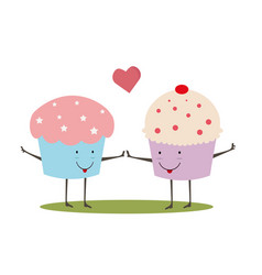 Valentine day sweet love cupcake Royalty Free Vector Image