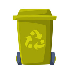 Waste sorting orange trash can with sorted Vector Image