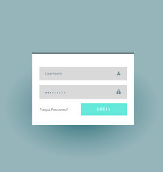 Simple white login form design Royalty Free Vector Image