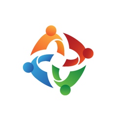 Teamwork union people logo Royalty Free Vector Image