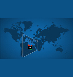 Detailed world map with pinned enlarged map Vector Image