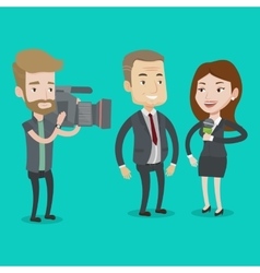 Cartoon man tv Royalty Free Vector Image - VectorStock