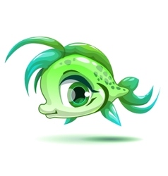 Cute cartoon pink girl fish Royalty Free Vector Image