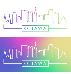 Ottawa skyline silhouette black city Royalty Free Vector