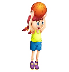 Cartoon Girl Basketball Player Royalty Free Vector Image