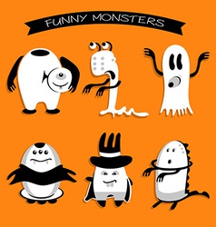 Group of cute monsters cartoon characters Vector Image