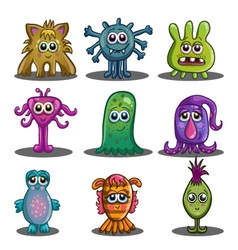 Group of cute monsters cartoon characters Vector Image