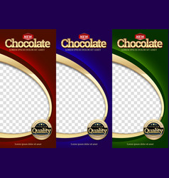 Realistic chocolate bar package template Vector Image