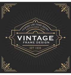 Vintage frame logo design for label Royalty Free Vector Image - VectorStock