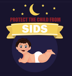 Protect child from sids for sids awareness month Vector Image
