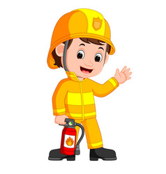 Cute fireman cartoon Royalty Free Vector Image