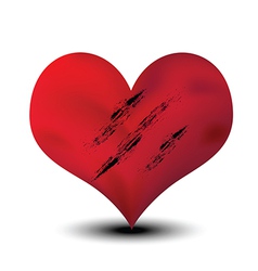 Valentine love heart claws scratch Royalty Free Vector Image