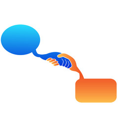 Two emoticons shaking hands Royalty Free Vector Image