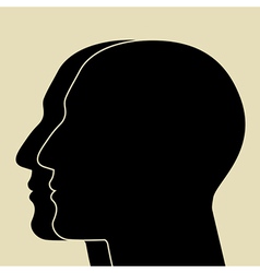 Man Head Silhouette with Cap Royalty Free Vector Image