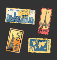 Vintage Stamp Set Royalty Free Vector Image - VectorStock