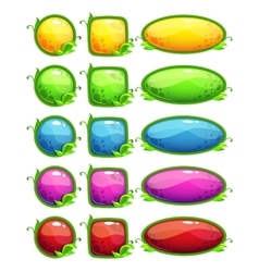 Cute colorful cartoon long oval buttons set Vector Image