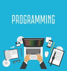 Swift programming code technology banner Vector Image