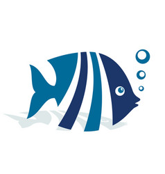 Blue fish symbol Royalty Free Vector Image - VectorStock