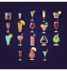 Set of colorful alcohol shots drink Royalty Free Vector