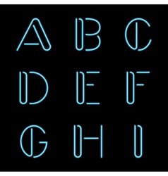 Neon rainbow color glow alphabet Royalty Free Vector Image