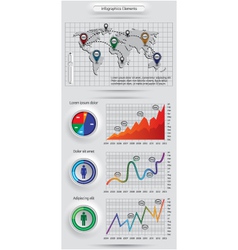 Infographics elements with maps Royalty Free Vector Image
