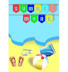 Tropical summer vacation Beach bar menu design Vector Image