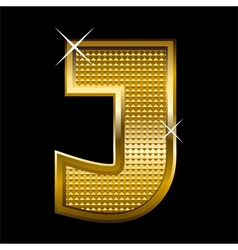 J gold letter with swirly ornaments Royalty Free Vector