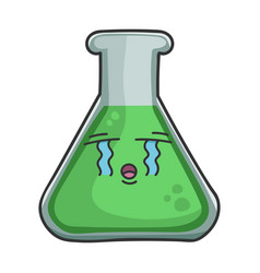 Cartoon mascot laboratory beaker Royalty Free Vector Image