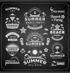Retro summer design elements Royalty Free Vector Image