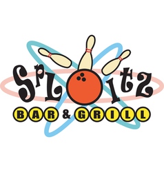 Retro Bowling Alley logos Royalty Free Vector Image
