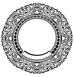 Black circle frame with ornamental border Vector Image