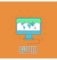 Ecommerce online shopping seamless background Vector Image