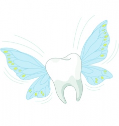 Cute Tooth Fairy flying with Tooth Royalty Free Vector Image