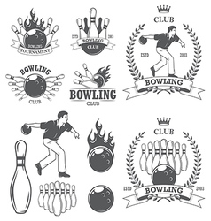 Retro Bowling Alley Signs Royalty Free Vector Image