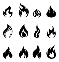 Set of fire design elements Royalty Free Vector Image