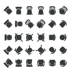 Office chair and boss armchair top view Royalty Free Vector