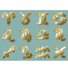 Gold zodiac signs Royalty Free Vector Image - VectorStock