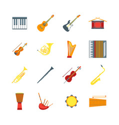 Set of funny cartoon musical instruments for kids Vector Image
