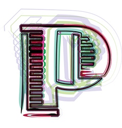 Letter p made of three stripes Royalty Free Vector Image - VectorStock