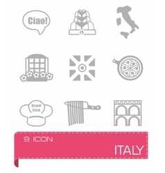 Italy map with icons Royalty Free Vector Image