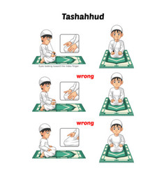 Complete Set of Muslim Wudu or Ablution Guide Vector Image