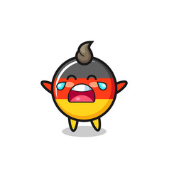 Crying australia flag badge cute baby Royalty Free Vector