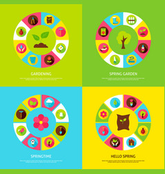 Infographics with flowers at spring season Vector Image