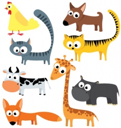 Cat dog and bird Royalty Free Vector Image - VectorStock