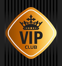 Vip gold label with diamonds Royalty Free Vector Image
